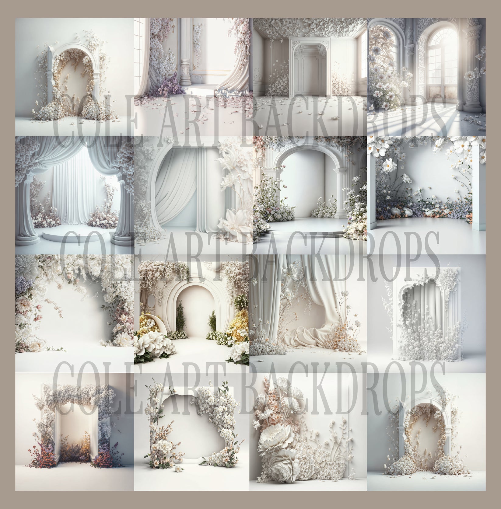 A White Dream Set Digital Backdrops, Maternity Backdrops, Studio Backd ...