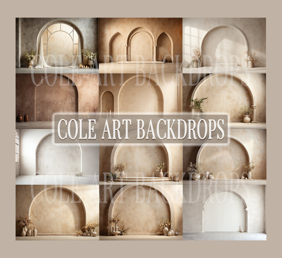 Minimal Arches Set Digital Backdrops, Maternity Backgrounds, Studio Ba ...
