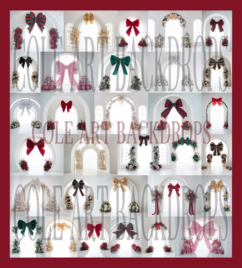Backlit Christmas Bows Digital Backdrop Set – Cole Art Backdrops