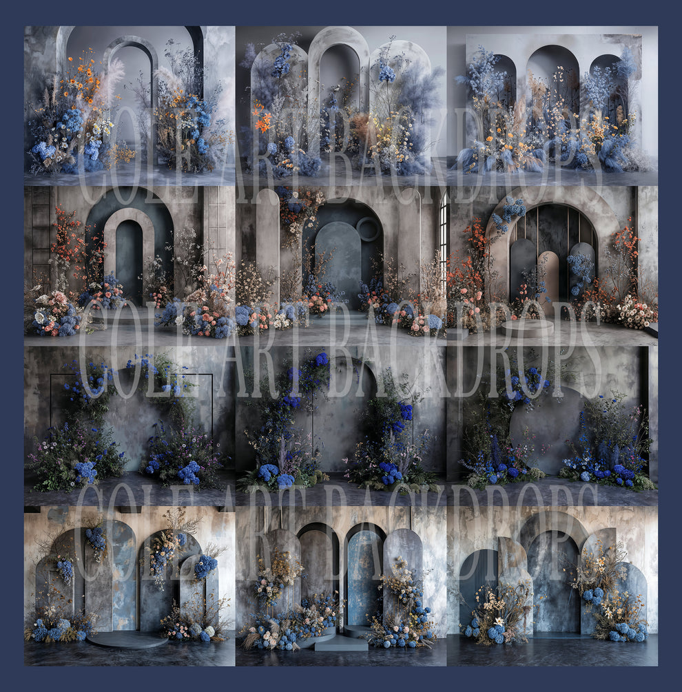 Blue Installation Set Digital Backdrops, Maternity Backdrops, Studio B ...