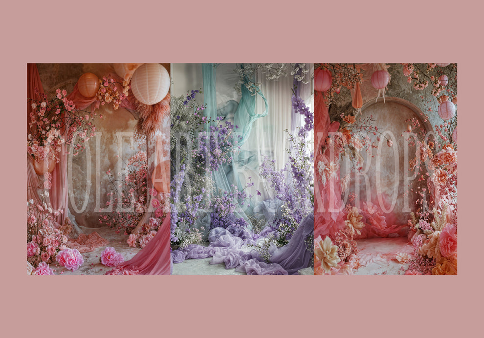 Draped Florals Digital Backdrop Set – Cole Art Backdrops