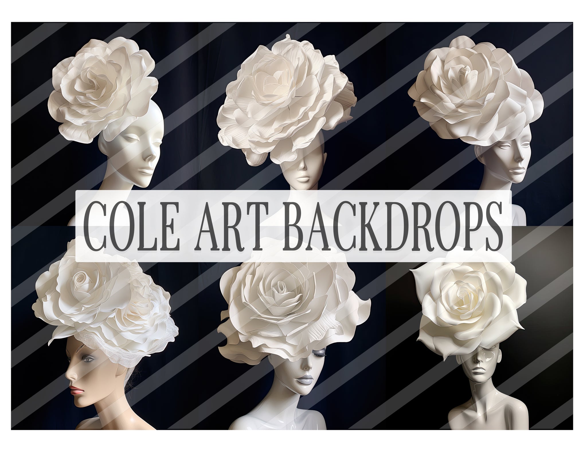 White Rose Headpiece Overlays, Maternity Backdrop Overlays, Studio Bac ...