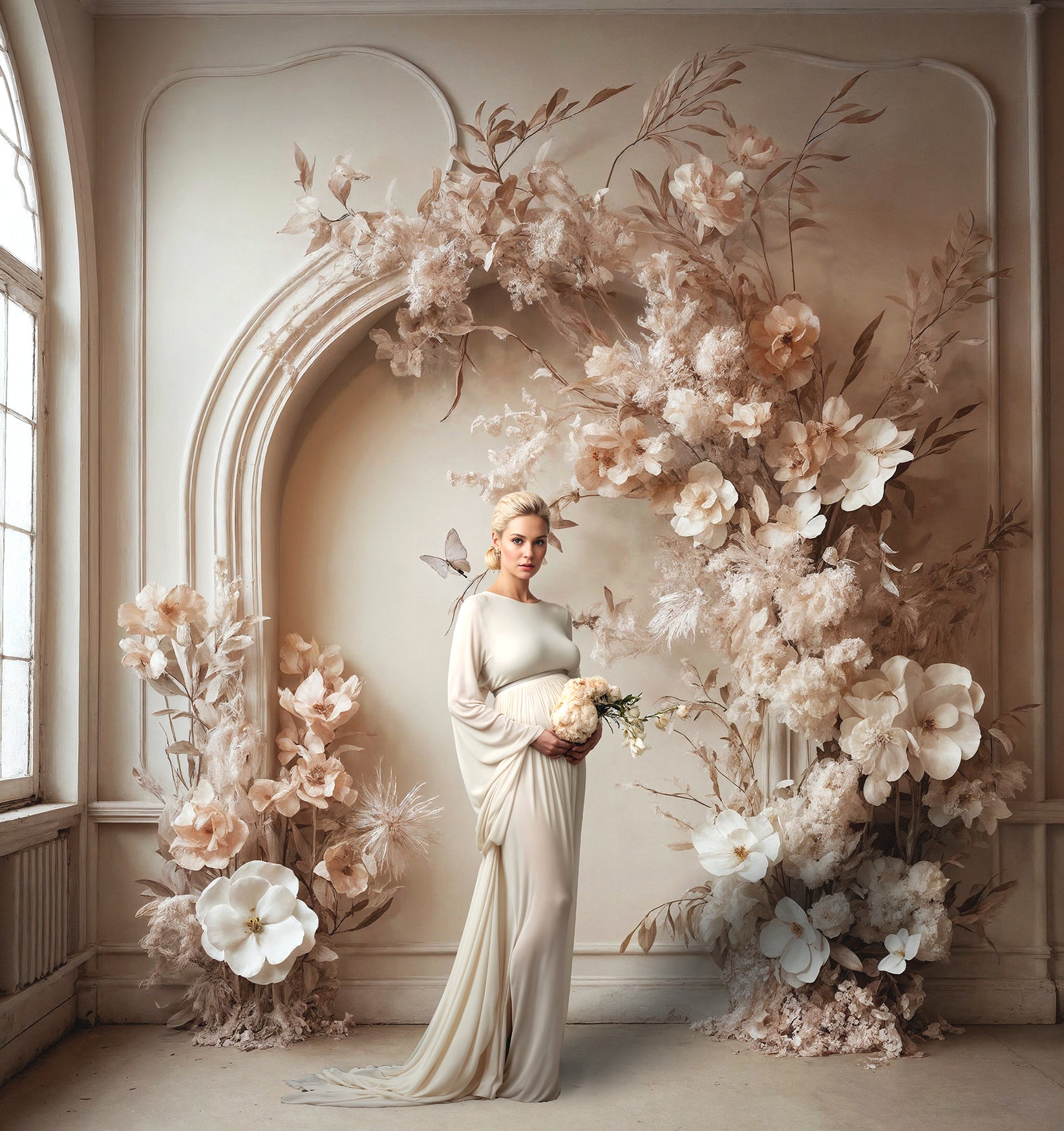 White Mural Arch Set Digital Backdrops, Maternity Backdrop Overlays, S ...