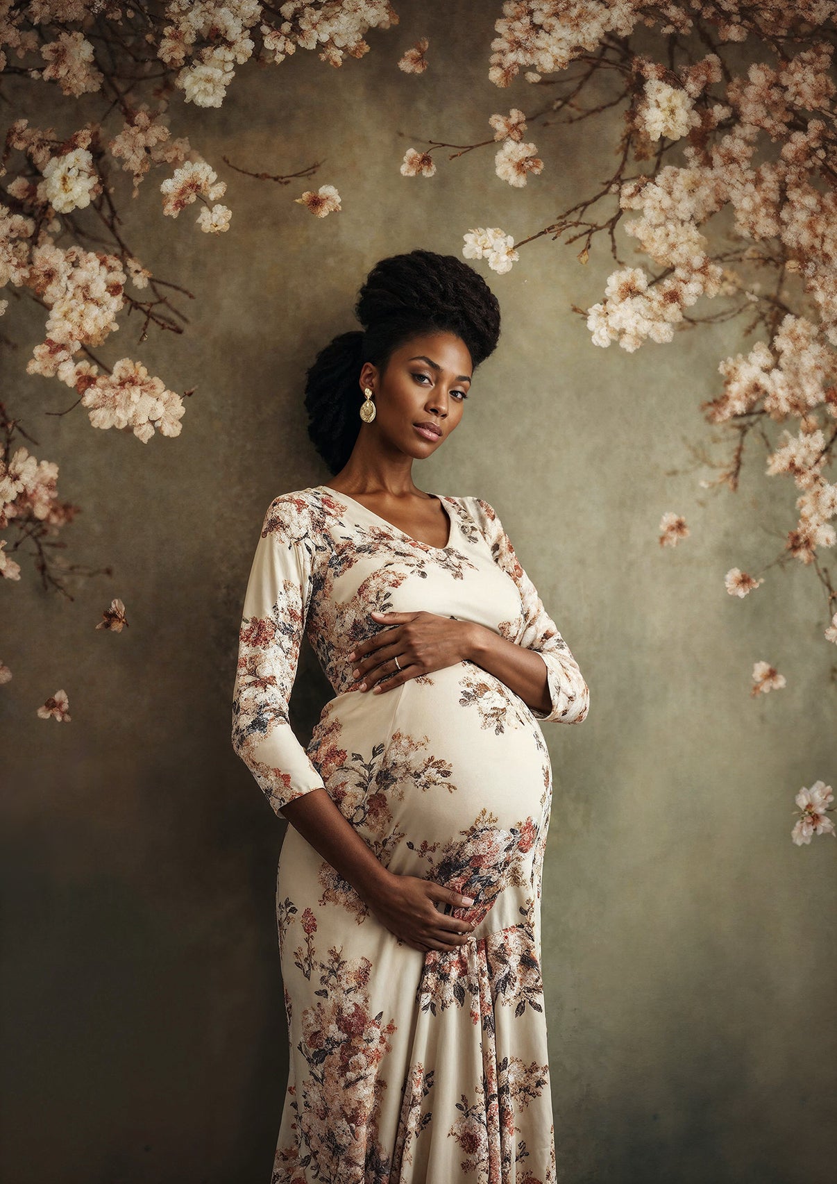 Floral Melodies Set Digital Backdrops, Maternity Backdrop Overlays, St ...