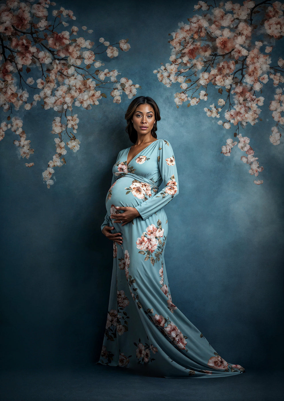 Floral Melodies Set Digital Backdrops, Maternity Backdrop Overlays, St ...